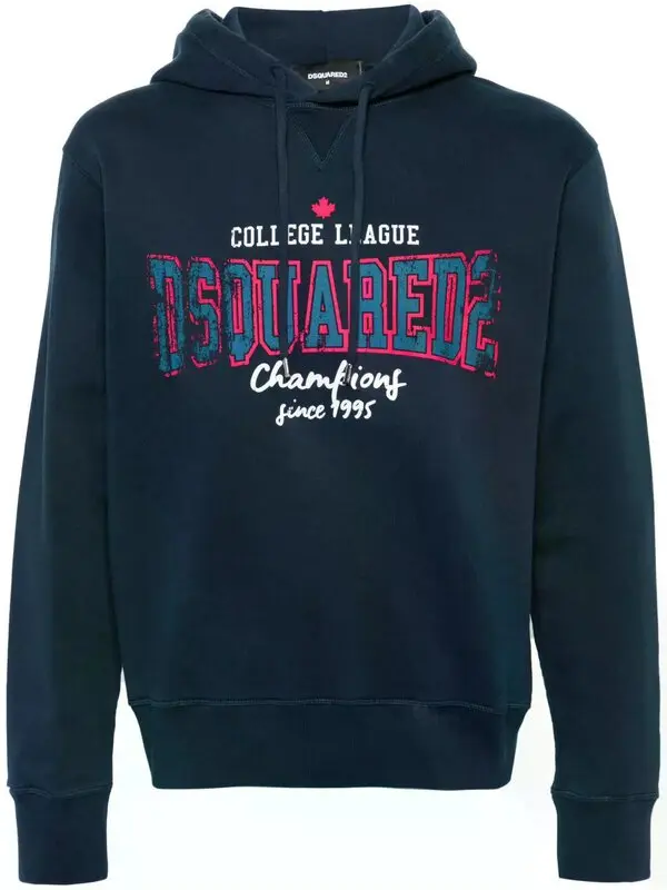 Dsquared2 College League Cotton Hoodie - Blue
