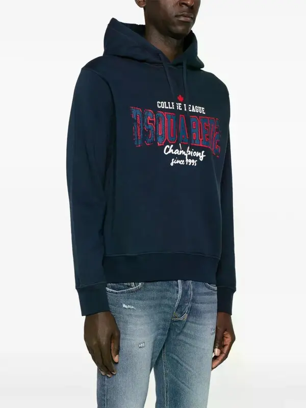 Dsquared2 College League Cotton Hoodie - Blue