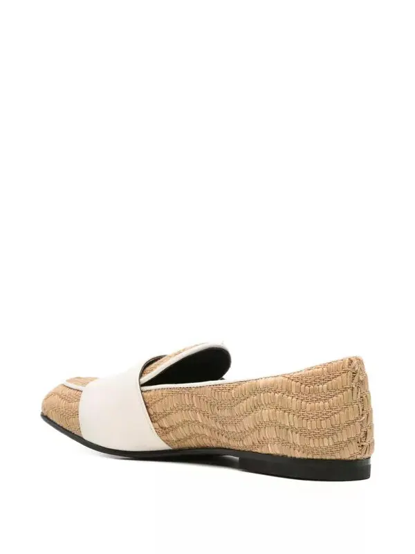 COLLECTION PRIVEE? Woven Double-buckle Loafers