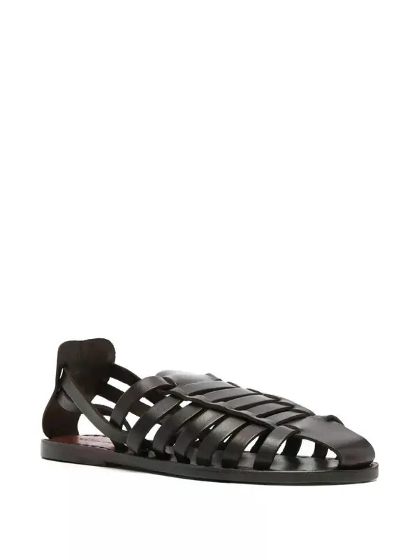 COLLECTION PRIVEE? Caged Leather Slingback Sandals