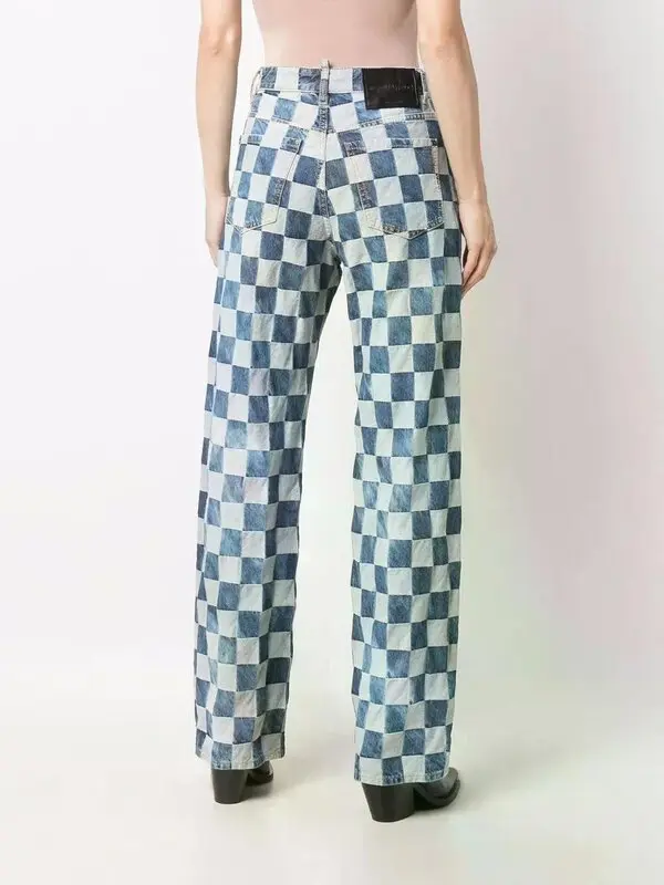 Dsquared2 Checked Wide-leg Jeans