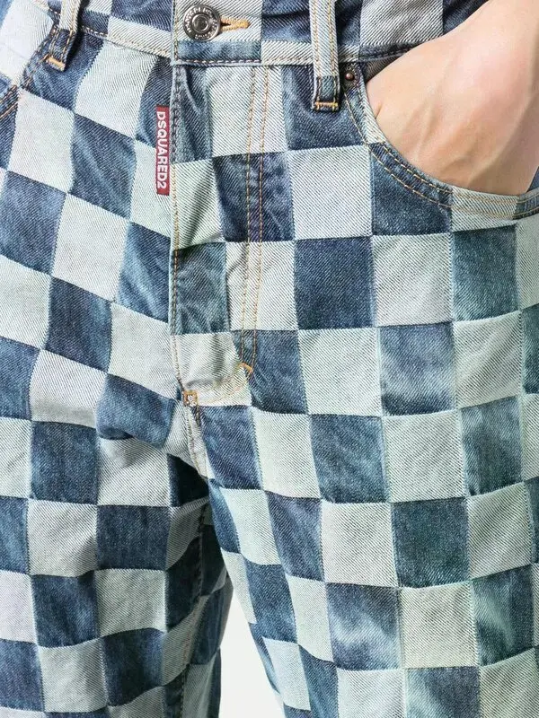 Dsquared2 Checked Wide-leg Jeans