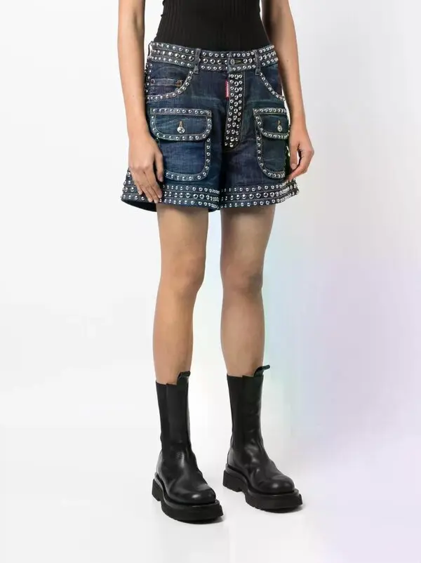 Dsquared2 Stud-embellished Denim Shorts