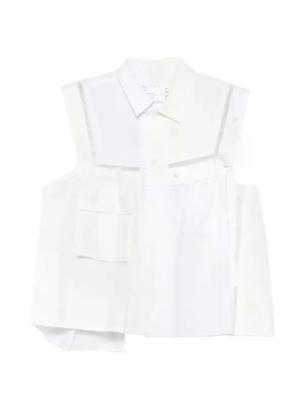 Sacai Deconstructed Asymmetric Top - White