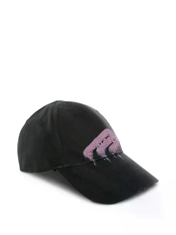 Balenciaga Distressed Logo-print Cap