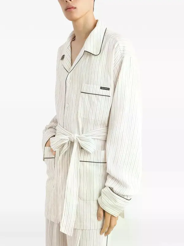 Dolce & Gabbana Linen-silk Vanity Robe - Neutrals