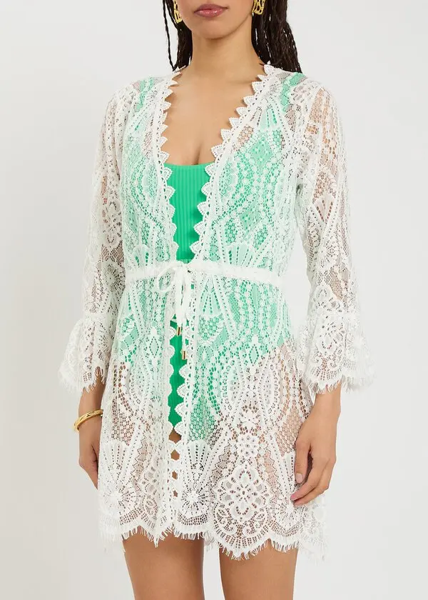 Melissa Odabash Naia Lace Cover-up Mini Dress