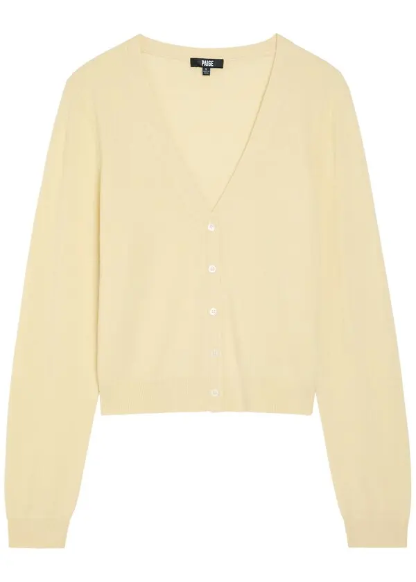 Paige Brioche Cashmere Cardigan - Yellow