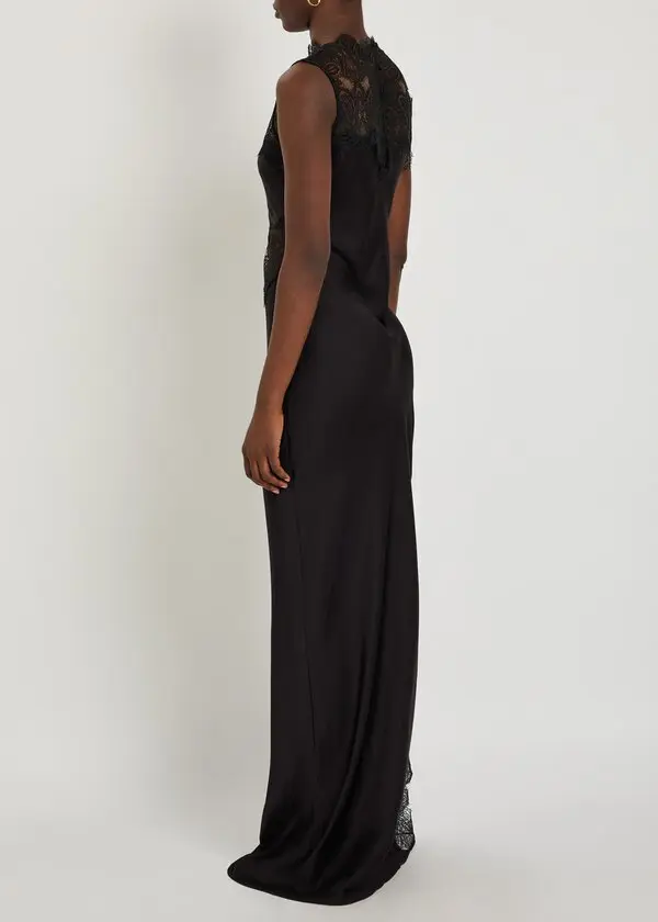 Shona Joy Jamila High-neck Lace Maxi Dress - Black