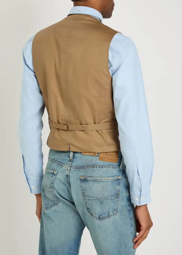 Polo Ralph Lauren Checked Linen-blend Waistcoat