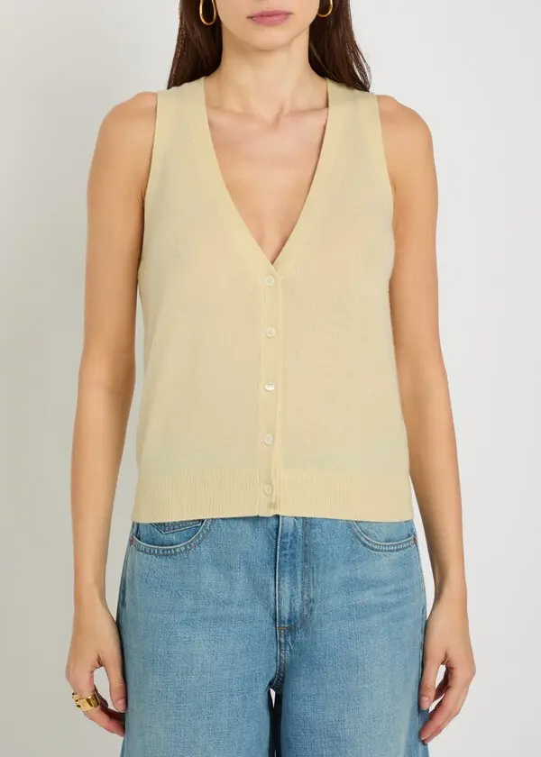 Paige Anika Cashmere Vest - Yellow