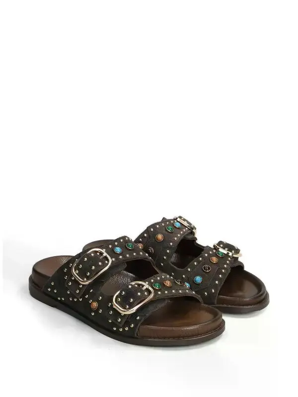 BIBI LOU Embellished Studded Leather Sandals