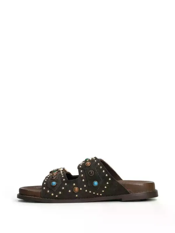 BIBI LOU Embellished Studded Leather Sandals