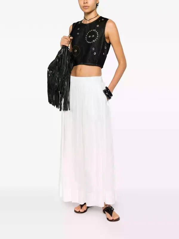 Chloé Stud Embellished Sleeveless Crop Top - Black