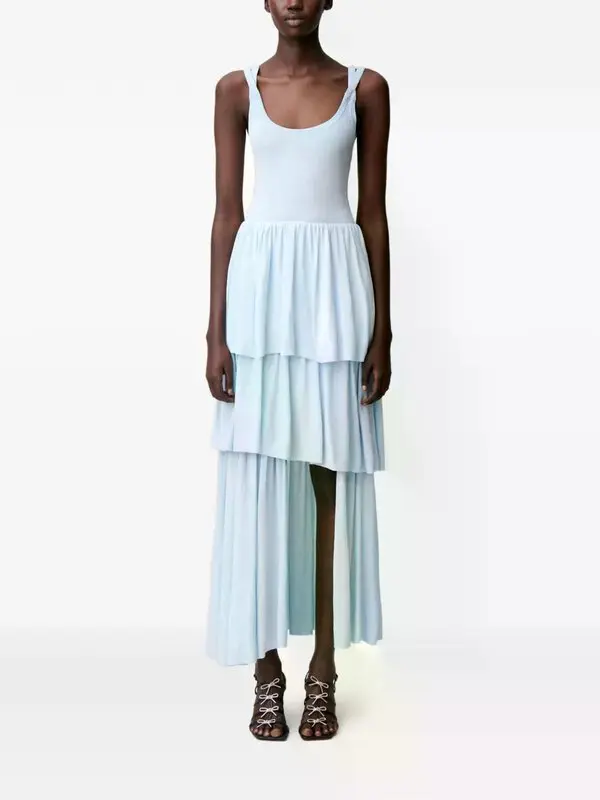 Claudie Pierlot Tiered Knitted Asymmetric Maxi Dress