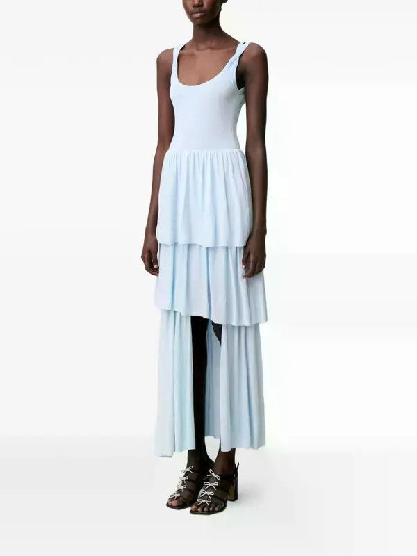 Claudie Pierlot Tiered Knitted Asymmetric Maxi Dress
