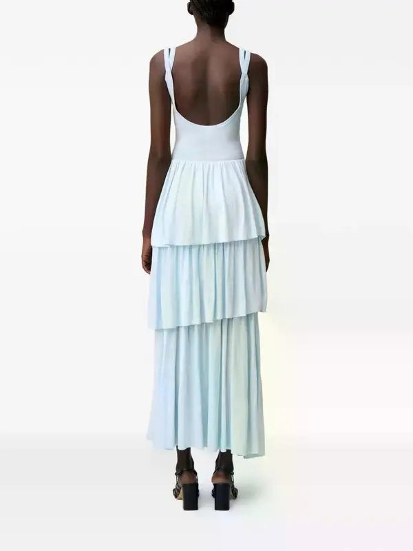 Claudie Pierlot Tiered Knitted Asymmetric Maxi Dress
