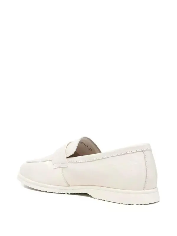 SERGIO MORETTI FIRENZE Beige Leather Penny Loafers - Neutrals