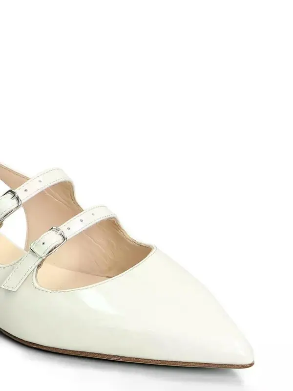 ANNA F. Patent Slingback Flat Pumps