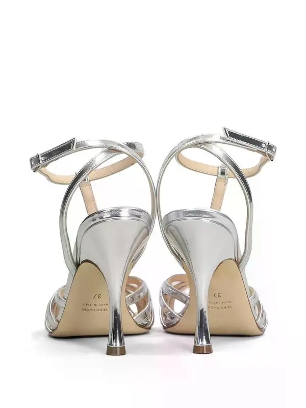 ANNA F. Metallic Finish T-bar Sandals
