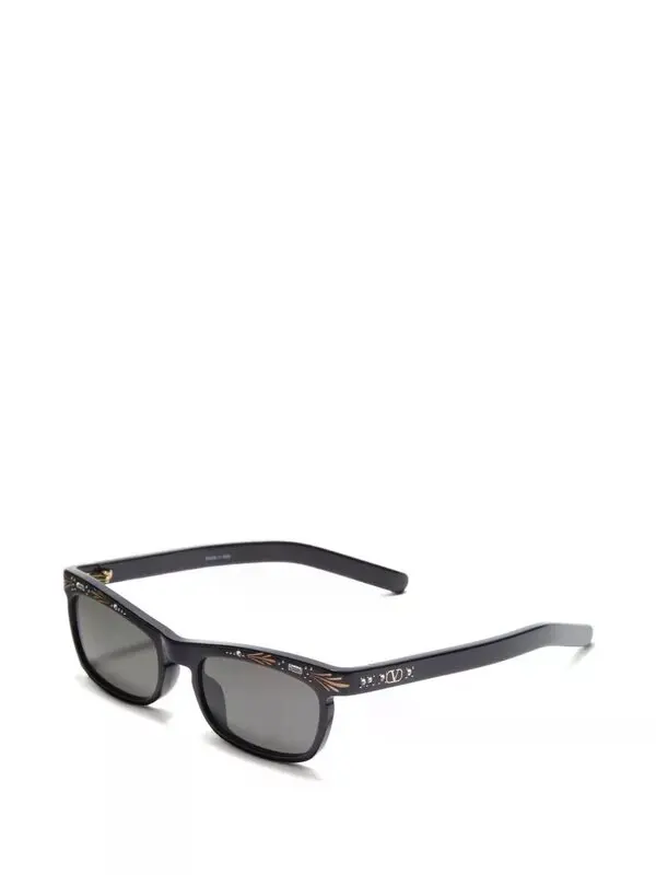 Valentino Garavani Rectangular Acetate Sunglasses With Enamel And Rhinestone Embellishments