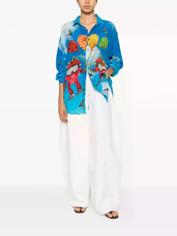 The Artistylist Graphic Print Long-sleeve Shirt - Blue