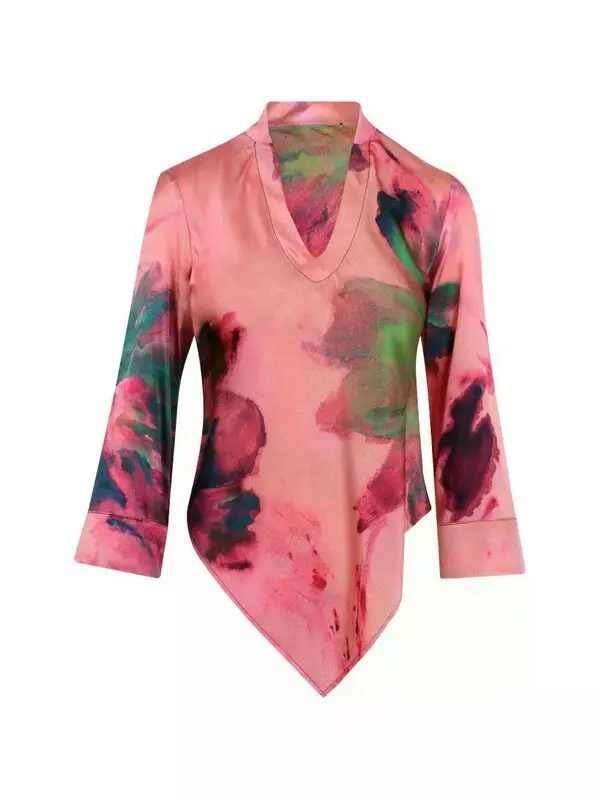 KITAGI Abstract-print Asymmetric Top