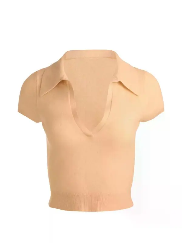 Alice + Olivia Andi Polo-collar T-shirt - Orange