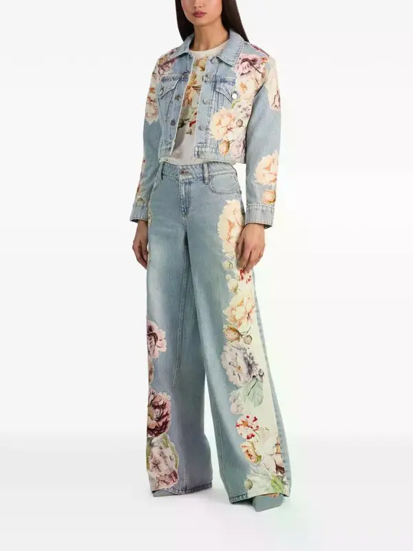 Alice + Olivia Chloe Floral-print Denim Jacket