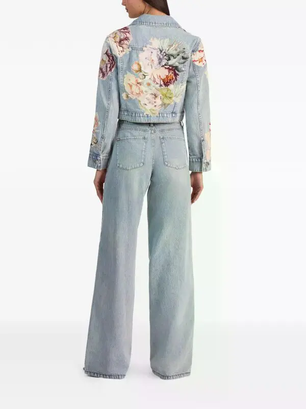 Alice + Olivia Chloe Floral-print Denim Jacket
