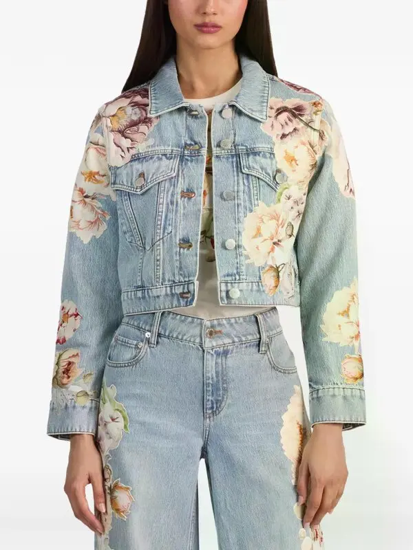 Alice + Olivia Chloe Floral-print Denim Jacket