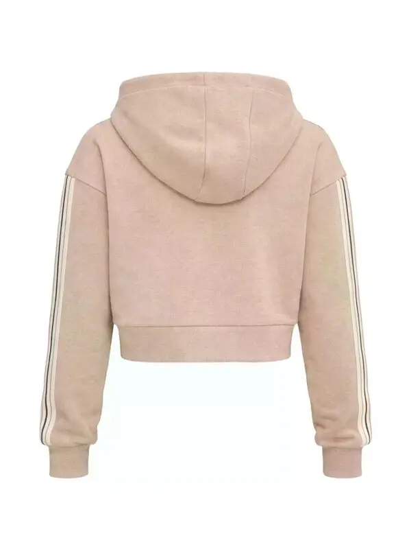 Guess Cropped Hoodie With Drawstring And Side Stripes