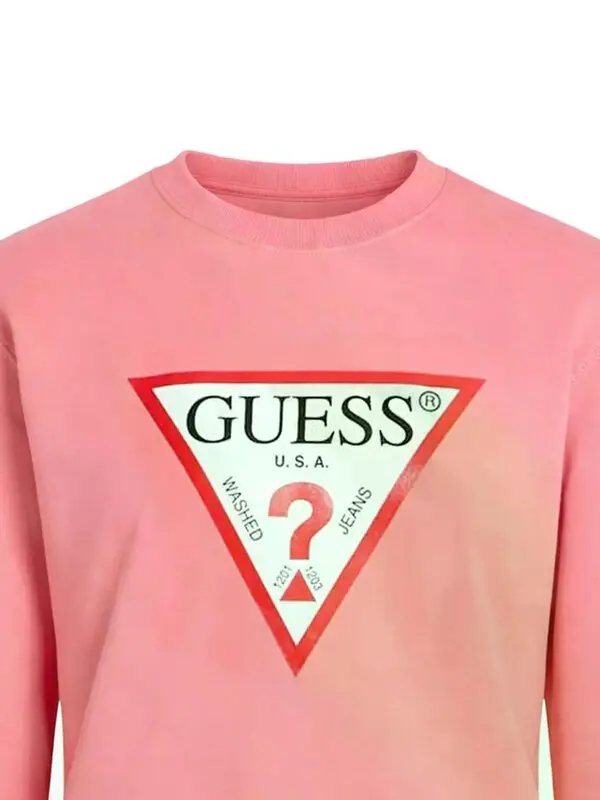 Guess Logo Print Sweatshirt - Pink