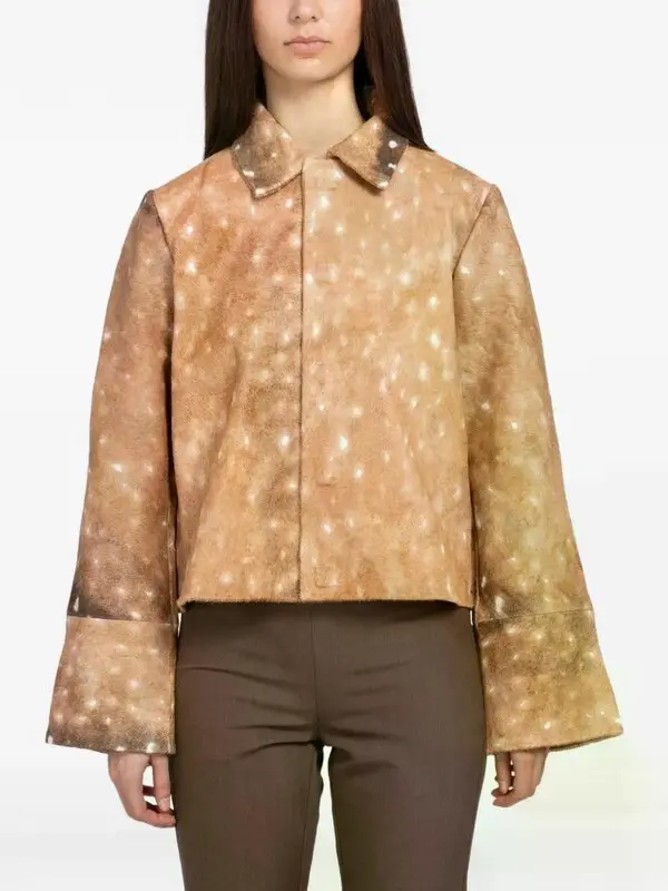ST. AGNI Single-breasted Fawn-print Jacket