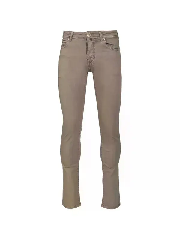 Jacob Cohen Nick Slim-fit Jeans With Contrast Topstitching - Neutrals