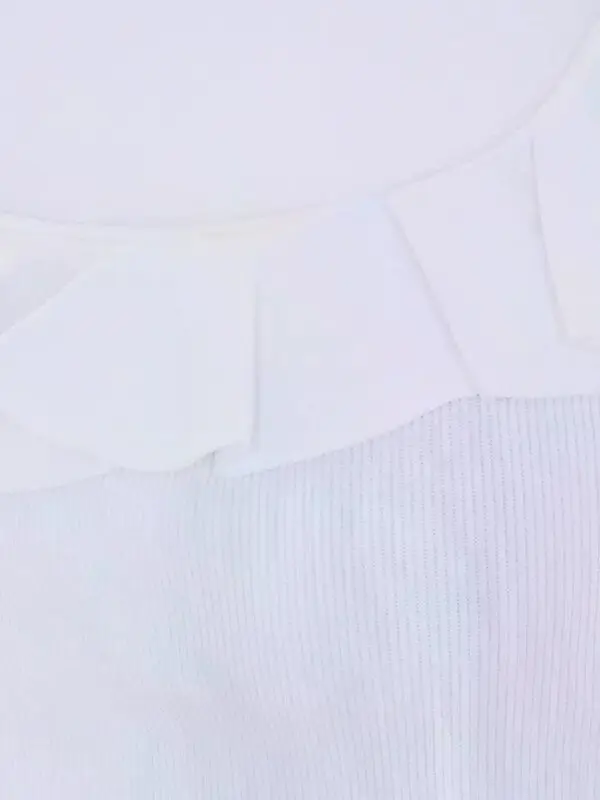 Michael Kors Ribbed Ruffle Top