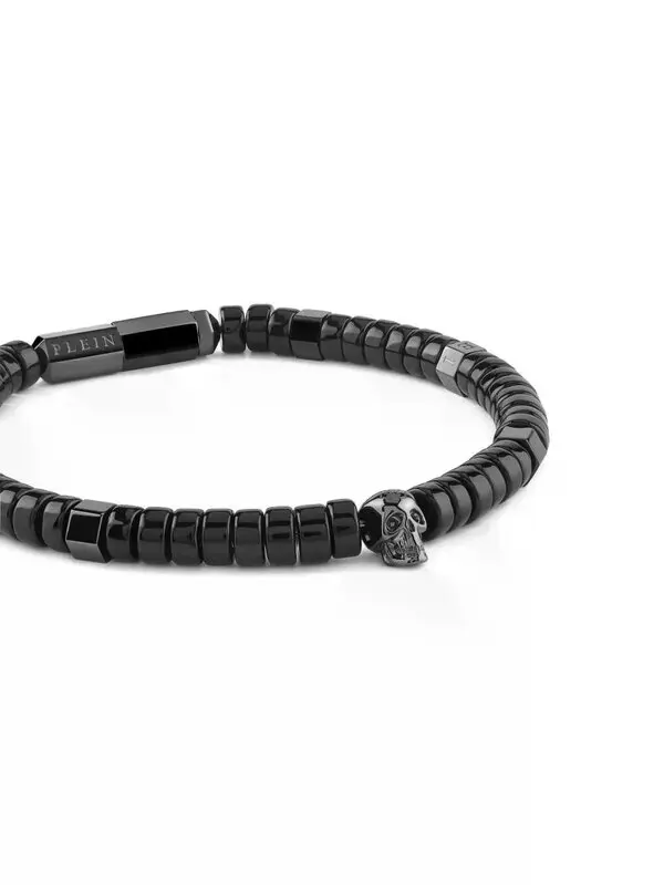 Philipp Plein Skull Charm Bead Bracelet