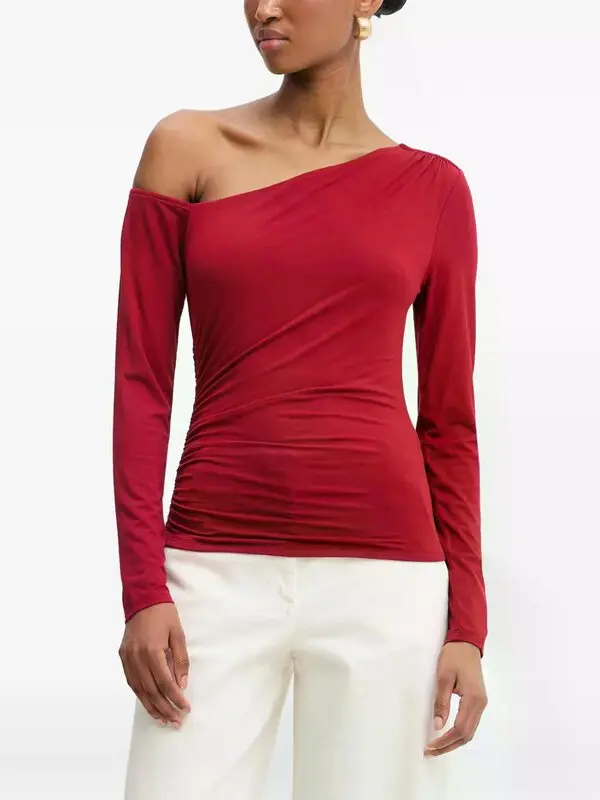 Guess Long-sleeve One-shoulder Top - Red
