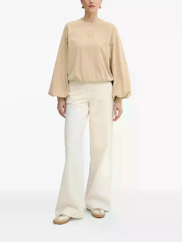 Guess Logo Embellished Crewneck Sweatshirt - Neutrals