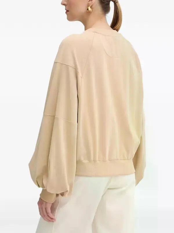 Guess Logo Embellished Crewneck Sweatshirt - Neutrals