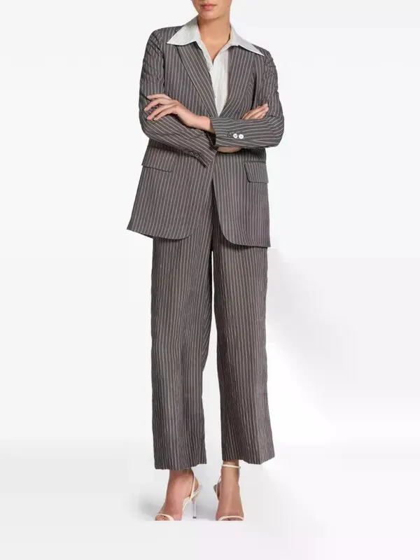 ELENA MIRÒ Pinstripe Crinkled Blazer