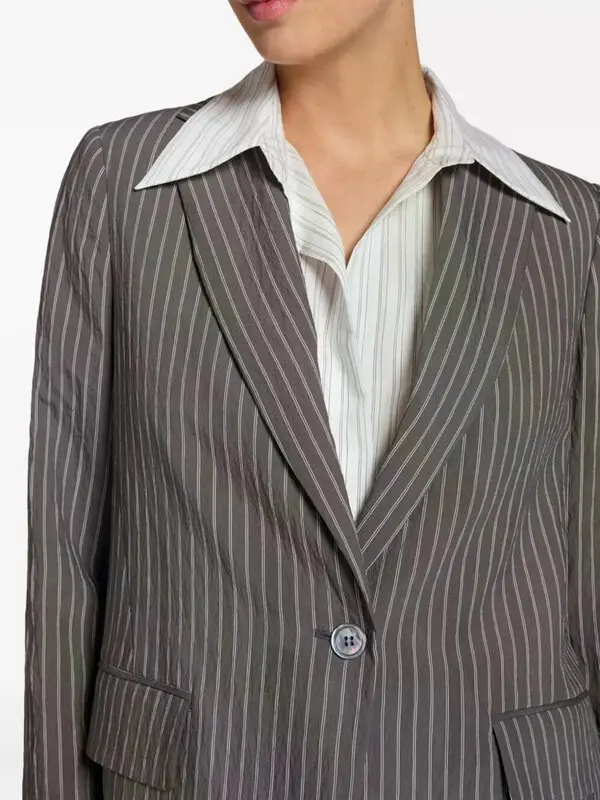 ELENA MIRÒ Pinstripe Crinkled Blazer