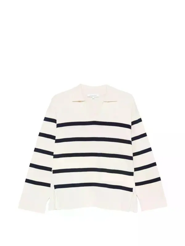 Maison Kitsuné Striped Open-collar Sweater