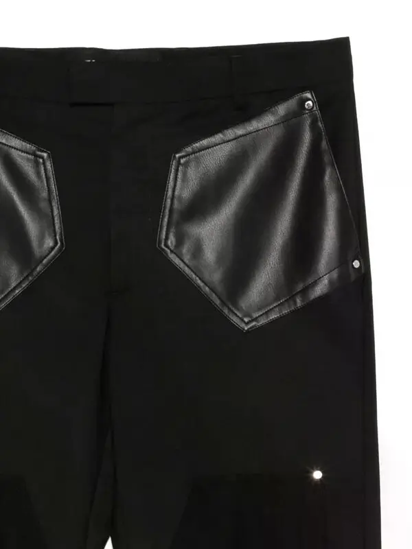 LES HOMMES Panelled Stud-embellished Trousers