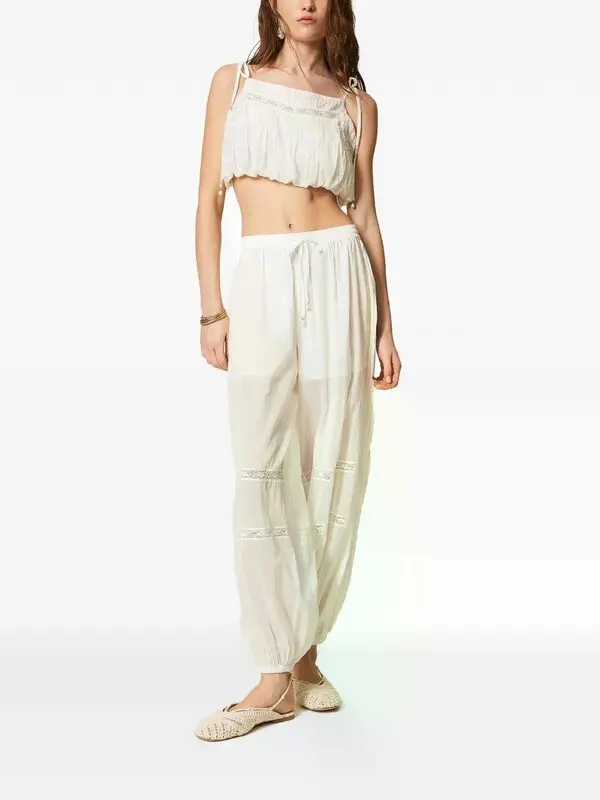 TWINSET Muslin Trousers With Lace Inserts