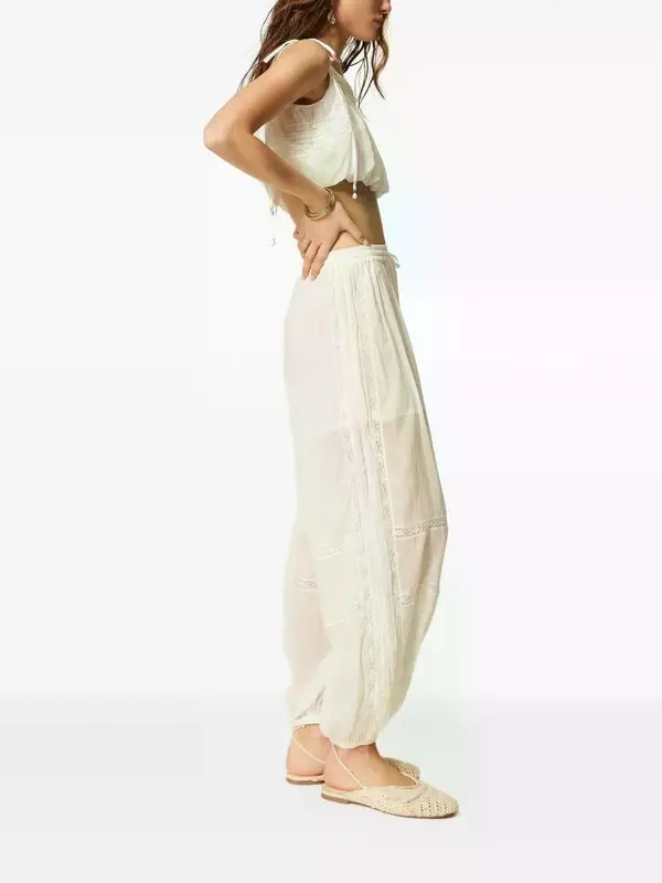 TWINSET Muslin Trousers With Lace Inserts