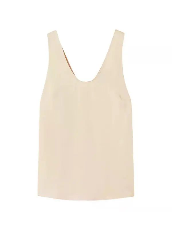 TWINSET V-neck Sleeveless Satin Top - Neutrals