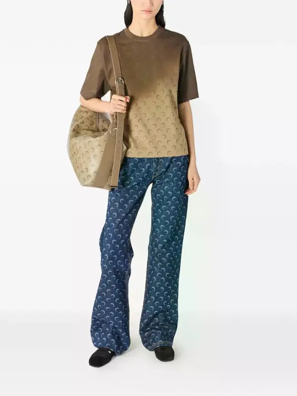 MARINE SERRE Crescent Moon Print Jeans
