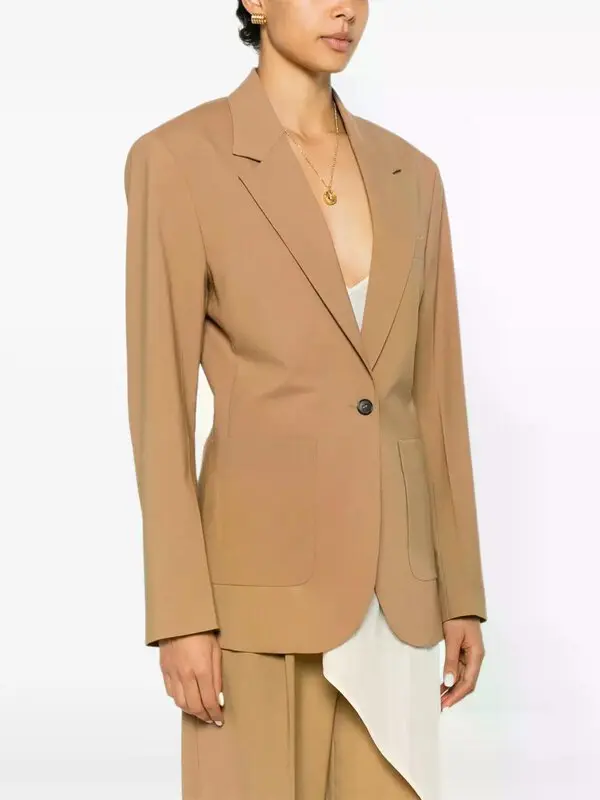 COVERT Single-breasted Patch-pocket Blazer - Brown
