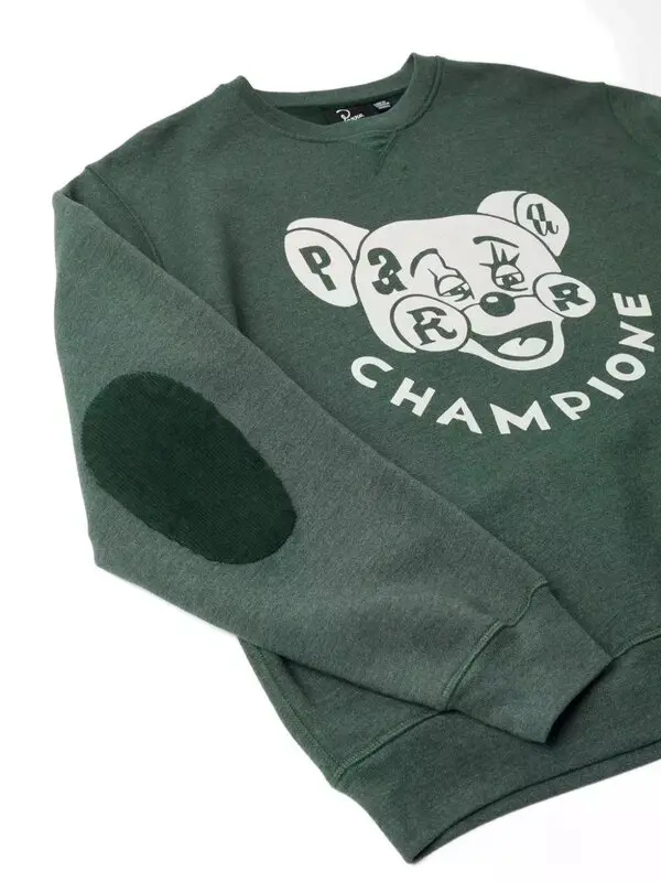 PARRA Graphic-print Elbow-patch Sweatshirt